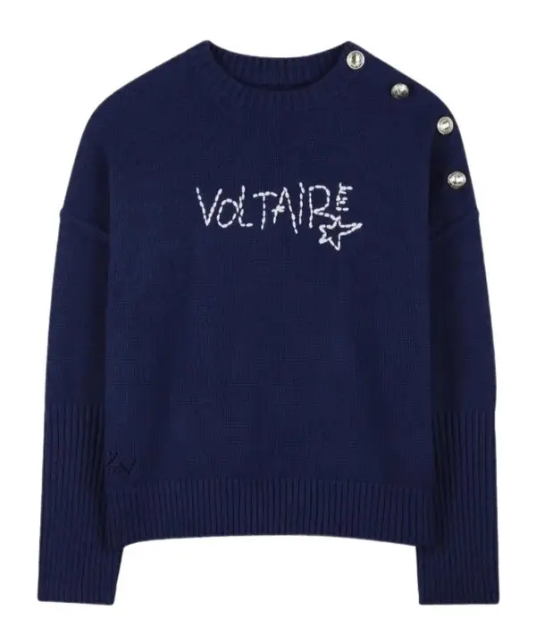 Zadig&Voltaire Button Detail Embroidered Sweater