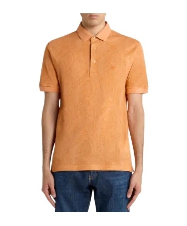 Etro Cotton Polo Shirt With Arnica Motif