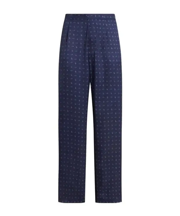Etro Paisley Print Twill Trousers - Black