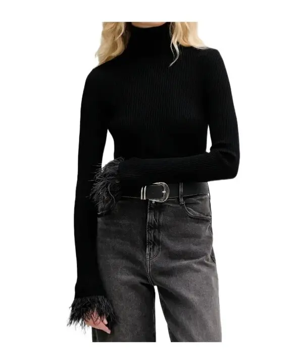 ANIYE BY Feather-trim Turtleneck Sweater