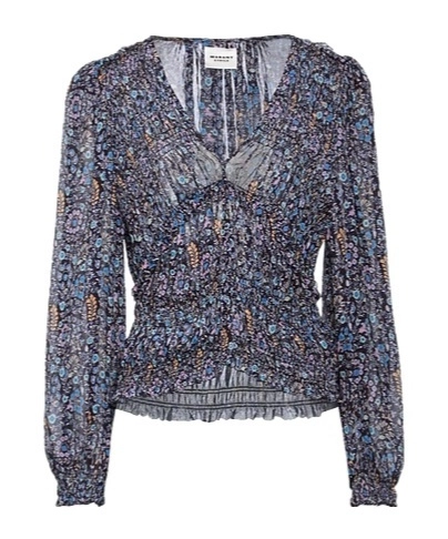 Isabel Marant Étoile Floral Print V-neck Crepe Top