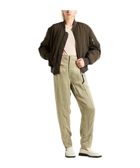 Burberry Tapered Satin Trousers With Zip Detail