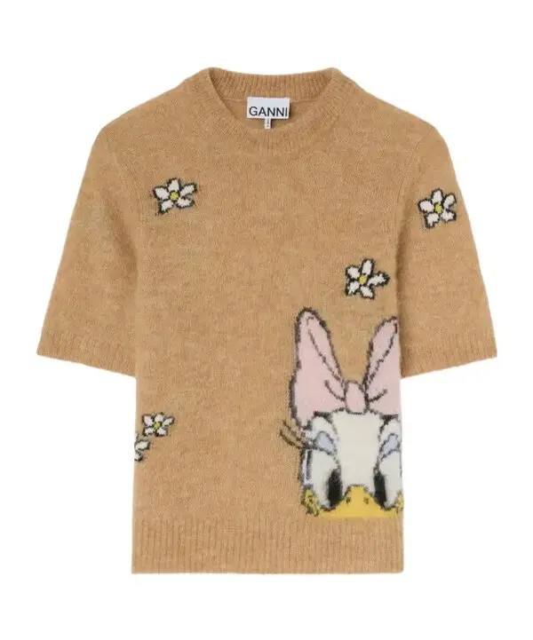 GANNI X Disney Daisy Duck Graphic Knit Pullover