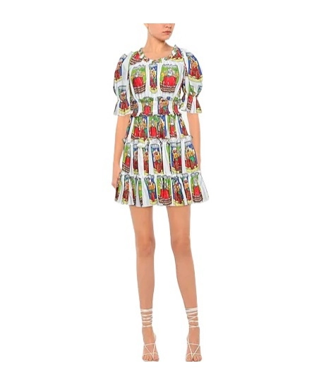Dolce & Gabbana Printed Ruched Mini Dress