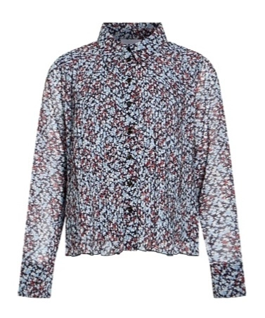 GANNI Printed Crepe Shirt
