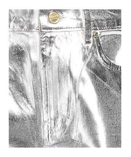 GANNI Metallic Straight-leg Jeans