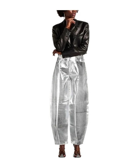 GANNI Metallic Straight-leg Jeans