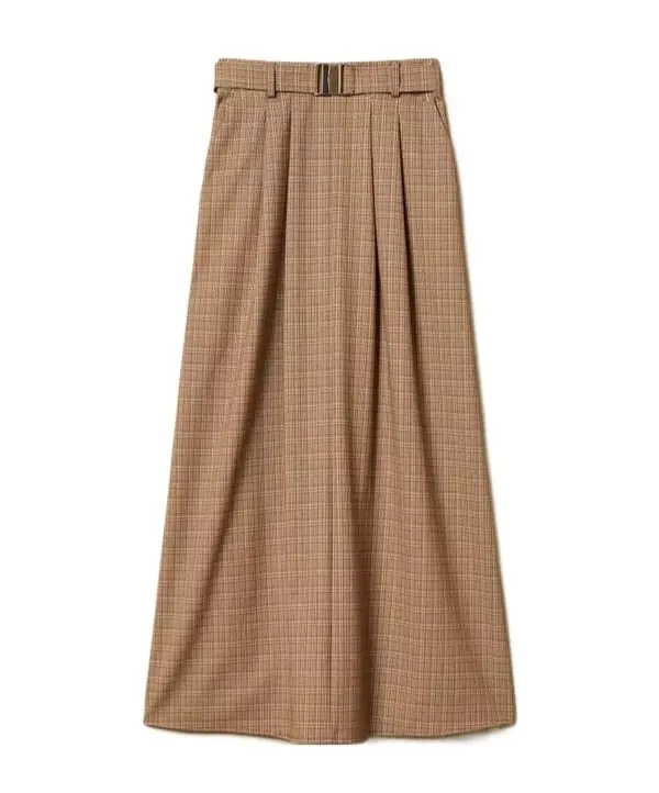 TWINSET Plaid-pattern Belted Skirt