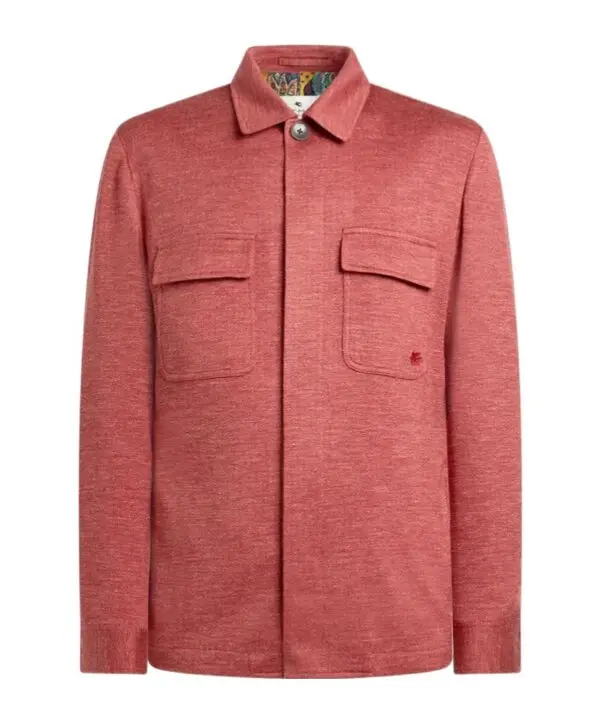 Etro Jaspé Wool-blend Jersey Shacket