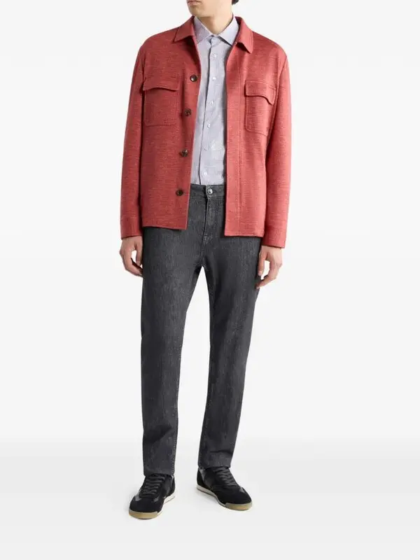 Etro Jaspé Wool-blend Jersey Shacket