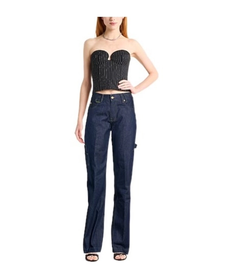 Jacquemus Cargo Jeans In Dark Wash Denim