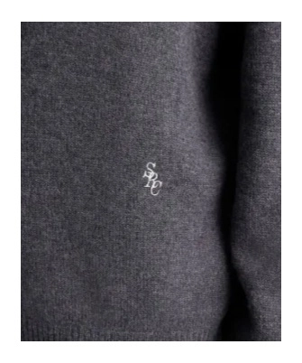 SPORTY  RICH Sporty & Rich Embroidered Logo Crew Neck Sweater