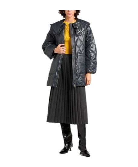 GANNI Quilted Jacket With Classic Collar