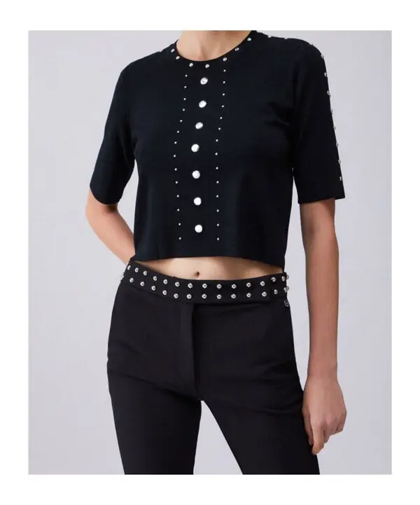 Liu Jo Stud-embellished Knit Top