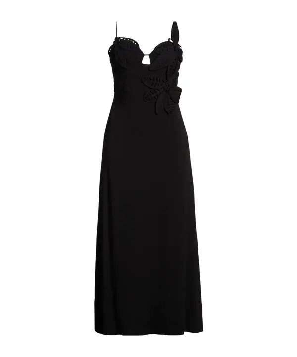 Farm Rio Flared Plain Crepe Maxi Dress With Cutout Detail