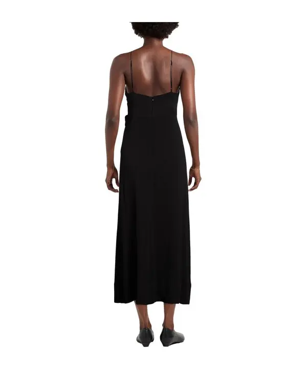 Farm Rio Flared Plain Crepe Maxi Dress With Cutout Detail