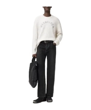 ALLSAINTS Curv Embroidered Crew Neck Sweater - White