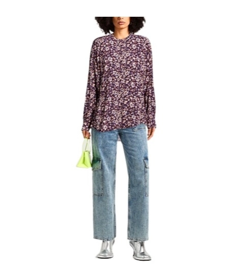 Isabel Marant Étoile Floral Printed Satin Long Sleeve Shirt
