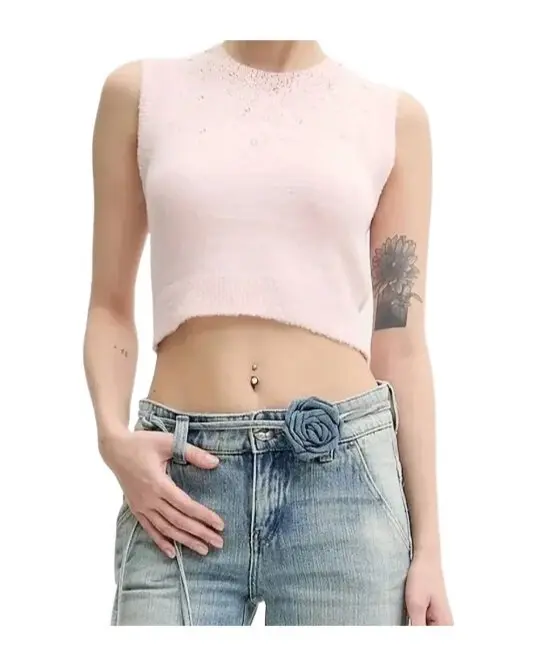 ANIYE BY Crystal-embellished Sleeveless Top - Nude