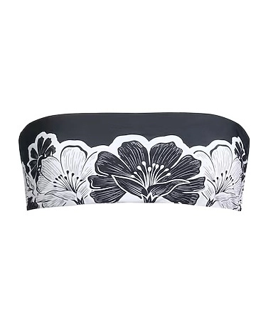 Farm Rio Floral Bandeau Bikini - Black