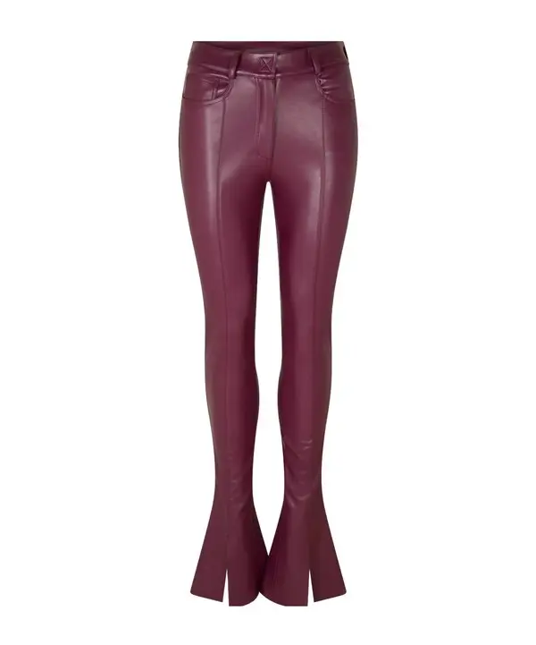 Norma Kamali Flared Trousers With Front Vent And Belt Loops