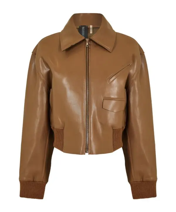 Norma Kamali Short Leather Jacket