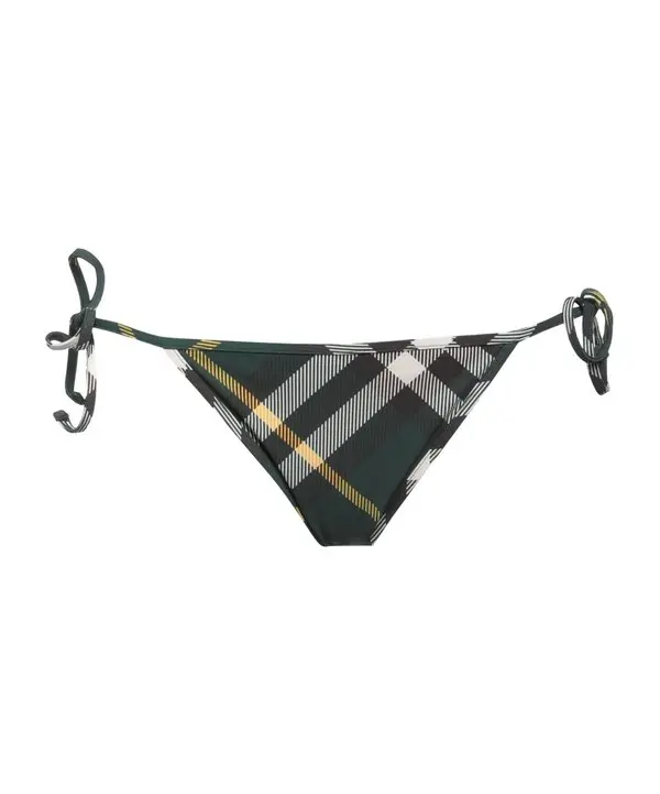 Burberry Checked Bikini Bottom - Green