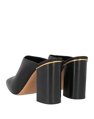 Chloé Square Toe Block Heel Leather Mules