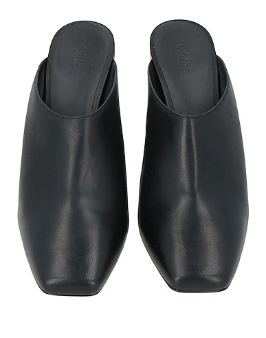 Chloé Square Toe Block Heel Leather Mules