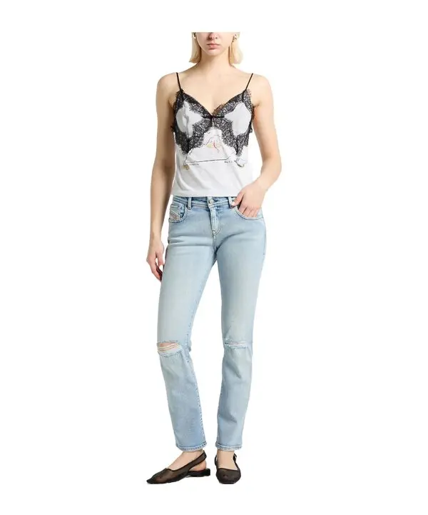 DIESEL® Solid Color Straight-leg Trousers