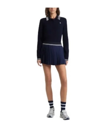 SPORTY  RICH Sporty & Rich Pleated Mini Skirt With Logo Detail