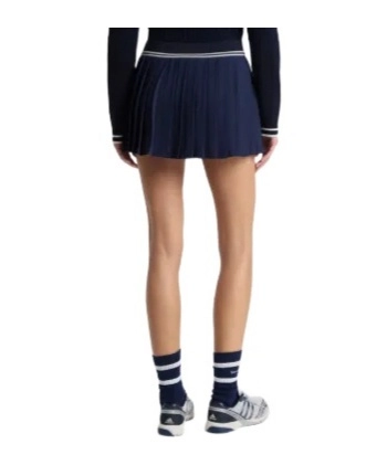 SPORTY  RICH Sporty & Rich Pleated Mini Skirt With Logo Detail
