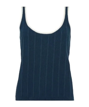 ERES Sleeveless Ribbed Knit Tank Top - Blue
