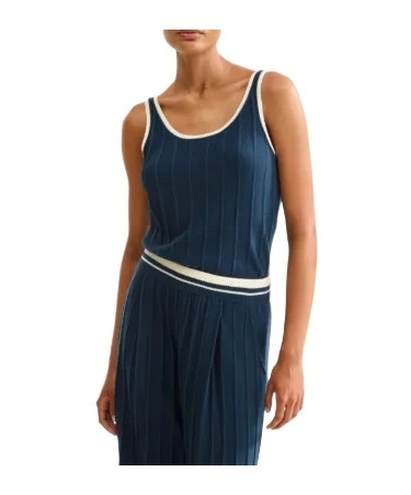 ERES Sleeveless Ribbed Knit Tank Top - Blue