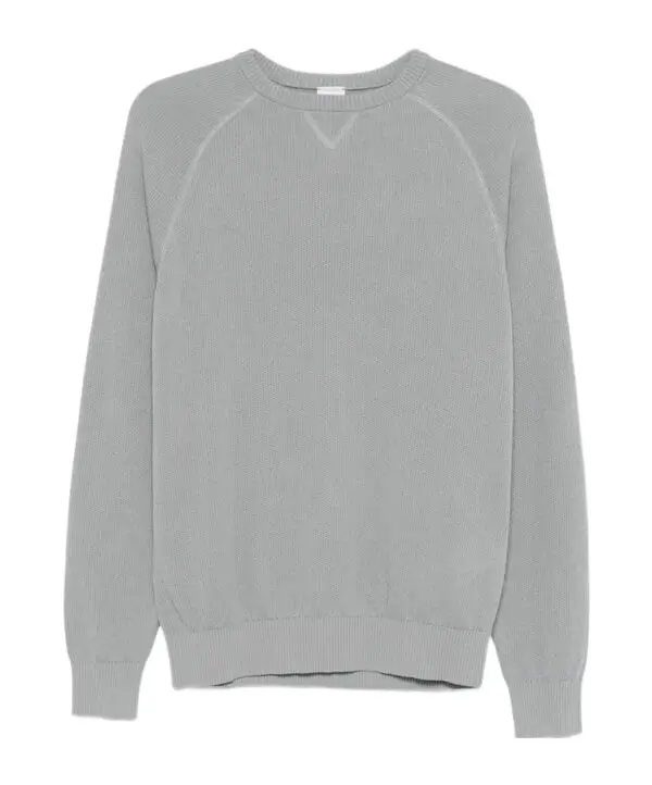 Eleventy Round Neck Knitted Sweater - Grey