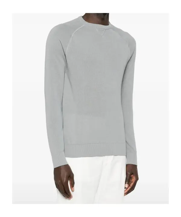 Eleventy Round Neck Knitted Sweater - Grey