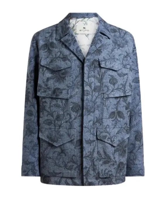 Etro Cotton-blend Jacket With Floral Motif