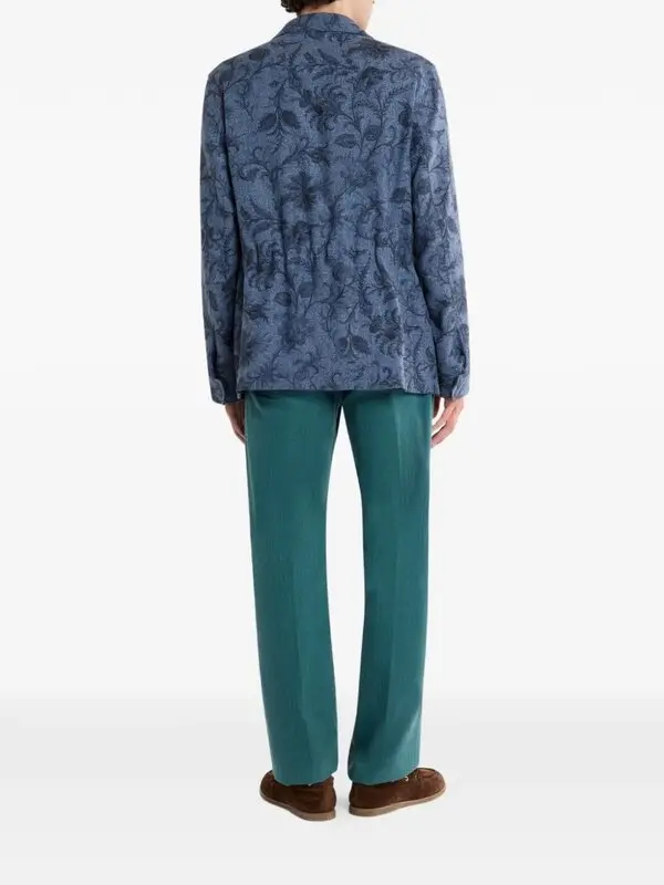 Etro Cotton-blend Jacket With Floral Motif