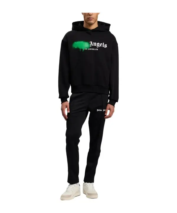 Palm Angels Spray City Los Angeles Dripping Logo Hoodie - Black