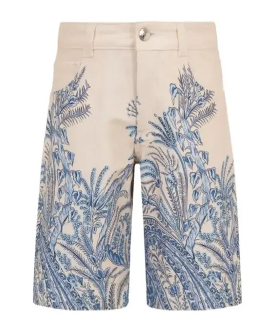 Etro Leafy Paisley Print Bermuda Shorts