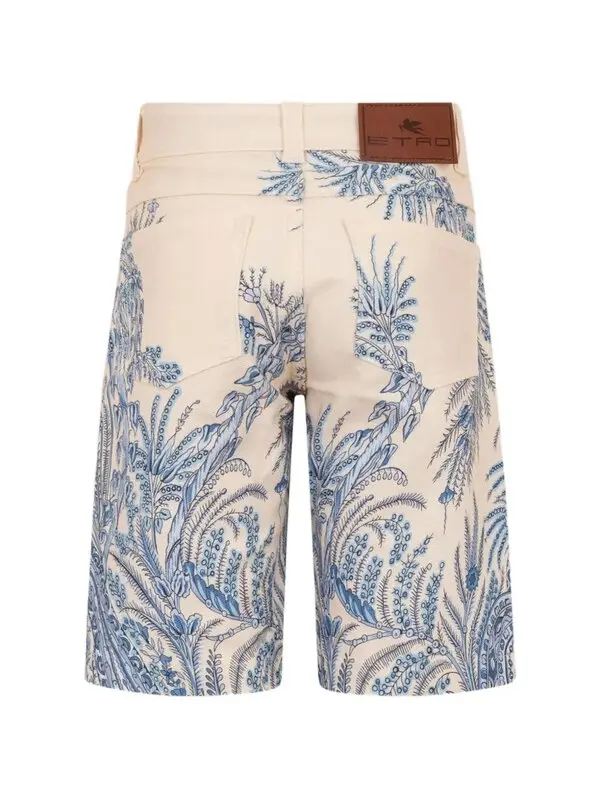 Etro Leafy Paisley Print Bermuda Shorts