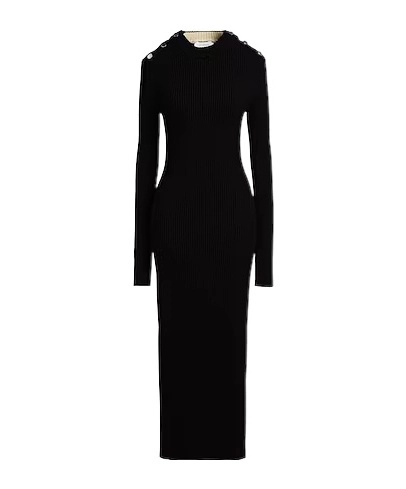 Sportmax Slim-fit Ribbed Knit Long Sleeve Midi Dress