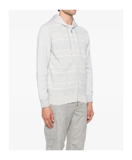 Eleventy Patterned Wool Hoodie