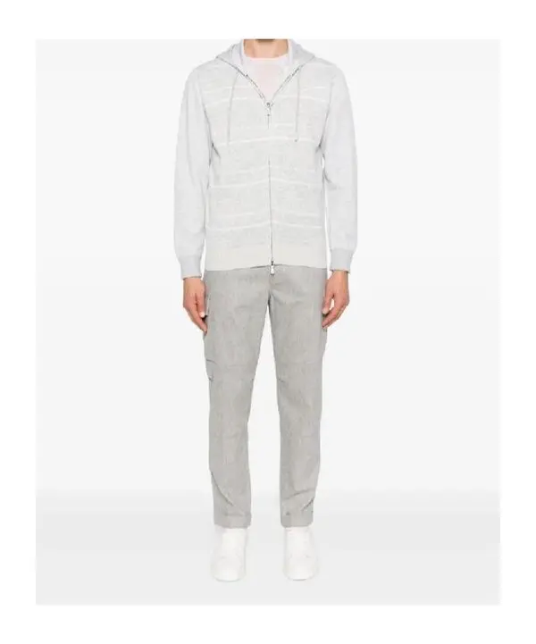 Eleventy Patterned Wool Hoodie