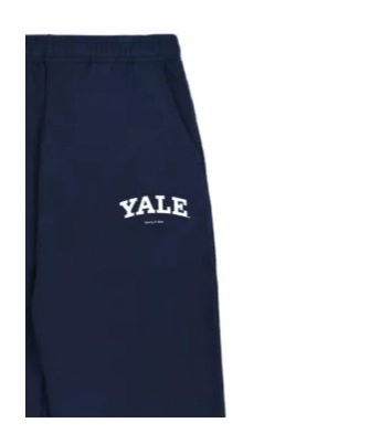 SPORTY  RICH Sporty & Rich Navy Logo Track Pants