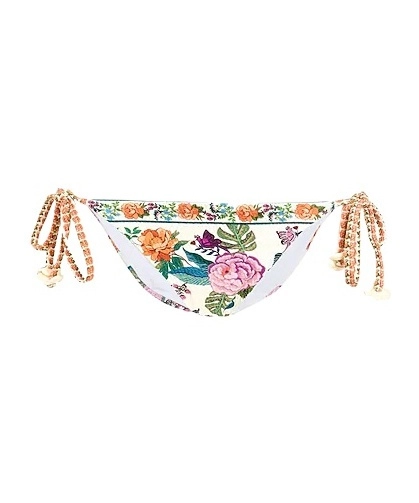 Farm Rio Floral Print Bikini Bottom - White