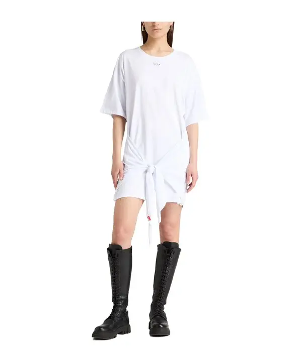 DIESEL® Oversized T-shirt Dress With Tie Detail
