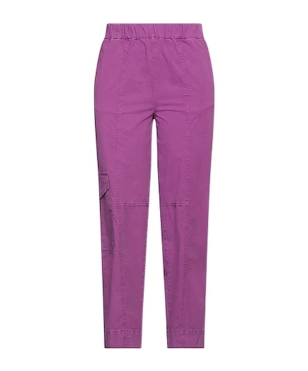 GANNI Solid Straight Leg Trousers - Gray Purple