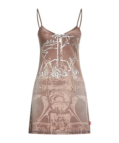DIESEL® Sleeveless Metallic Jersey Mini Dress