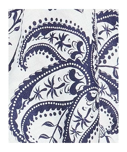 Farm Rio Paisley Print Linen Crop Top With Square Neckline And Shirred Back